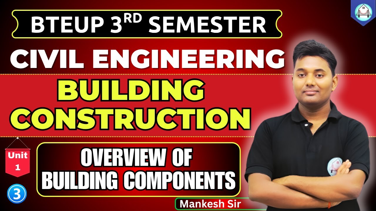 🔥BTEUP Third Sem | Building Construction | Unit-1| Overview of Building ...