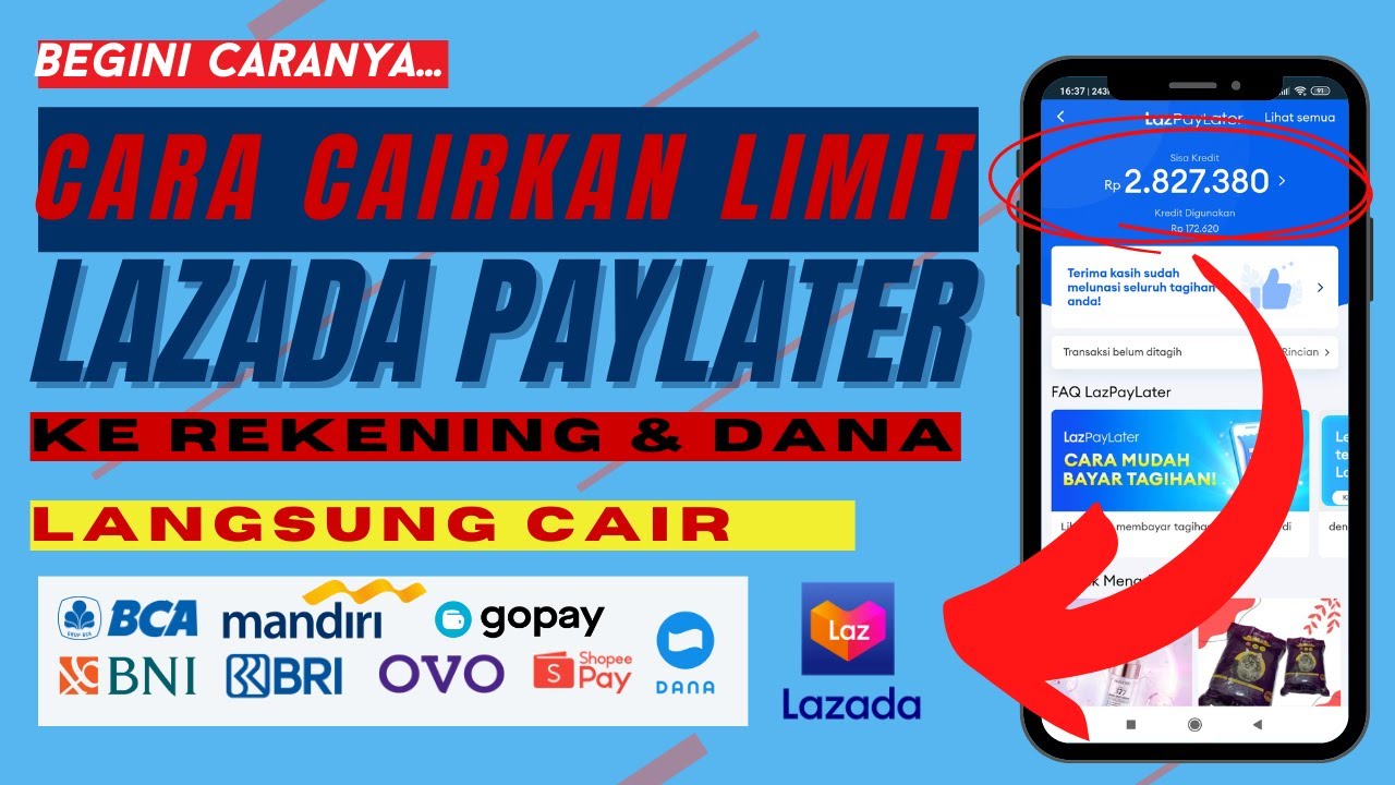 Begini caranya ‼️ Cara pinjam uang di lazada paylater ke rekening ...