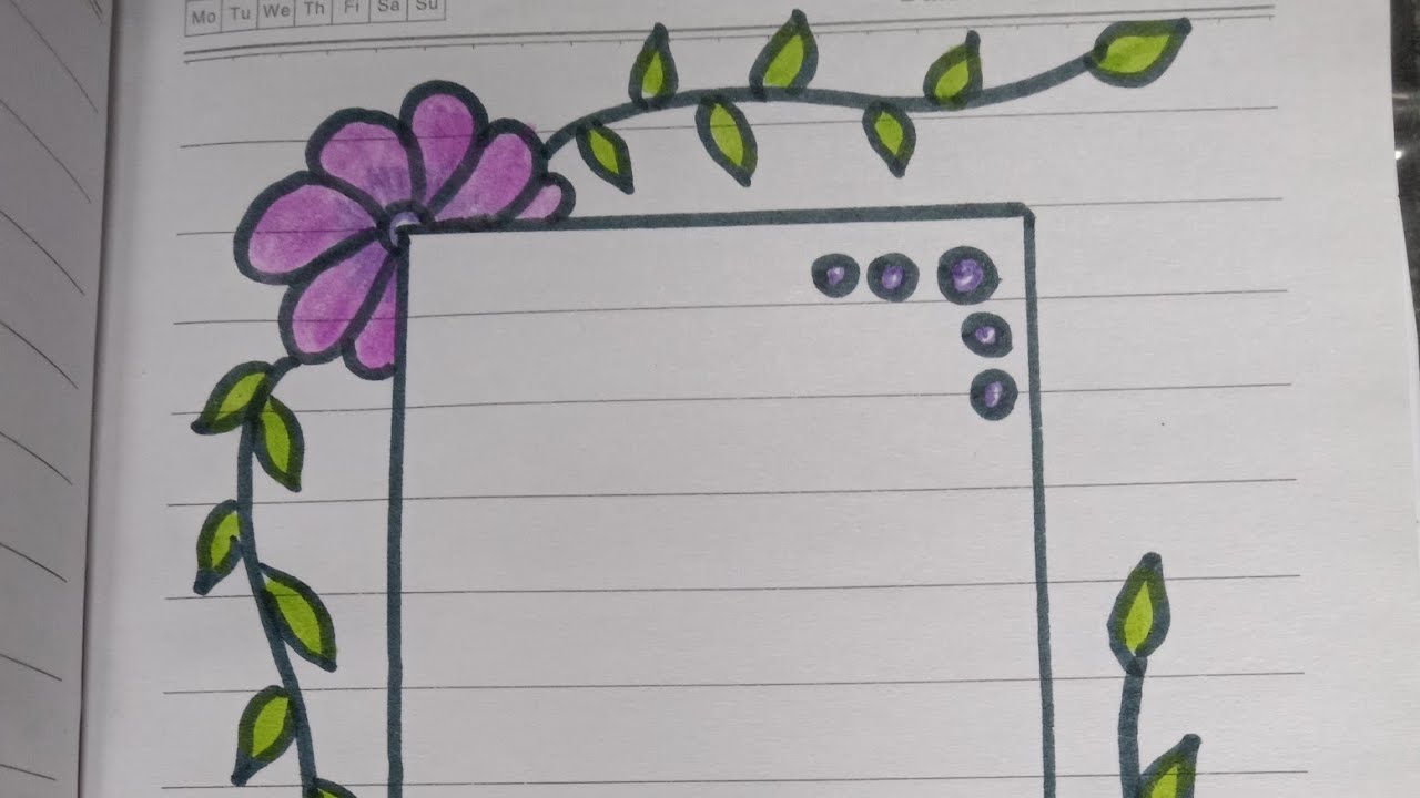 Design of diary page step by step for beginners|easy design of diary ...
