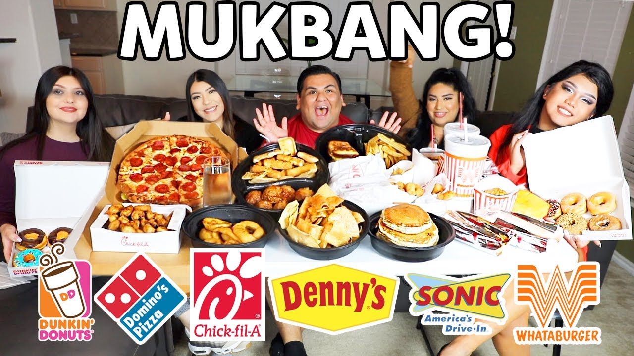 HUGE GROUP MUKBANG! EATING ALL THE FAST FOOD!!! - YouTube