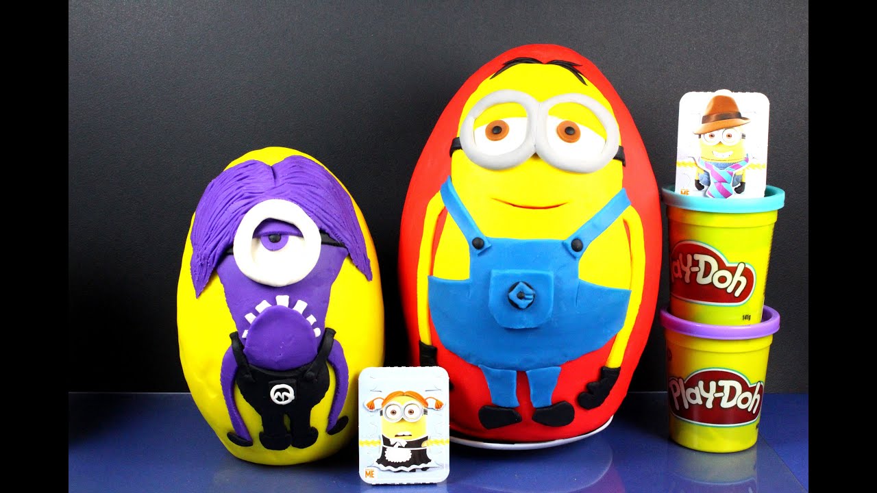 Huge Minions Surprise Eggs Toy (Play Doh) - YouTube
