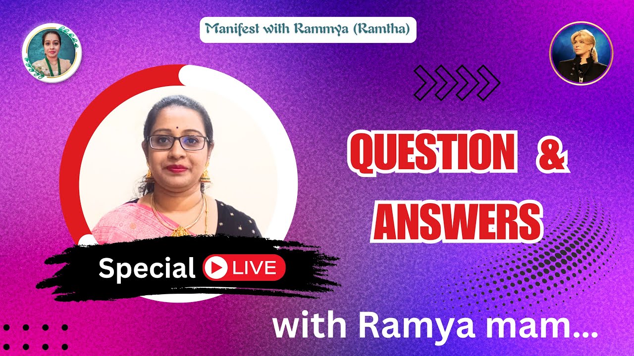Special Live with Ramya mam.. Question & Answers… - YouTube
