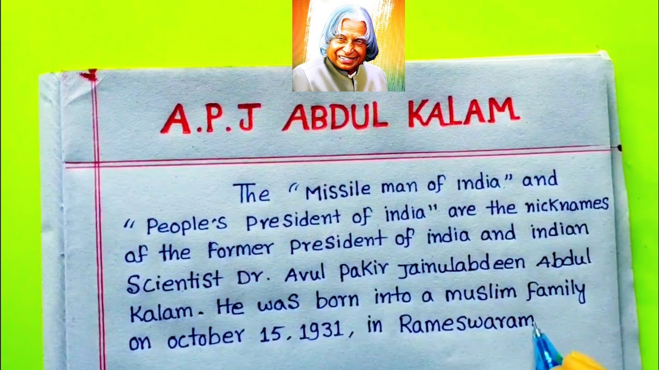 APJ Abdul Kalam Biography/Autobiography/Speech/Profile | 20 lines ...