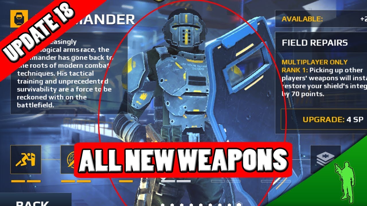 Modern Combat 5 Update 18 ALL NEW KOMMANDER WEAPONS + SHIELDS Gameplay ...