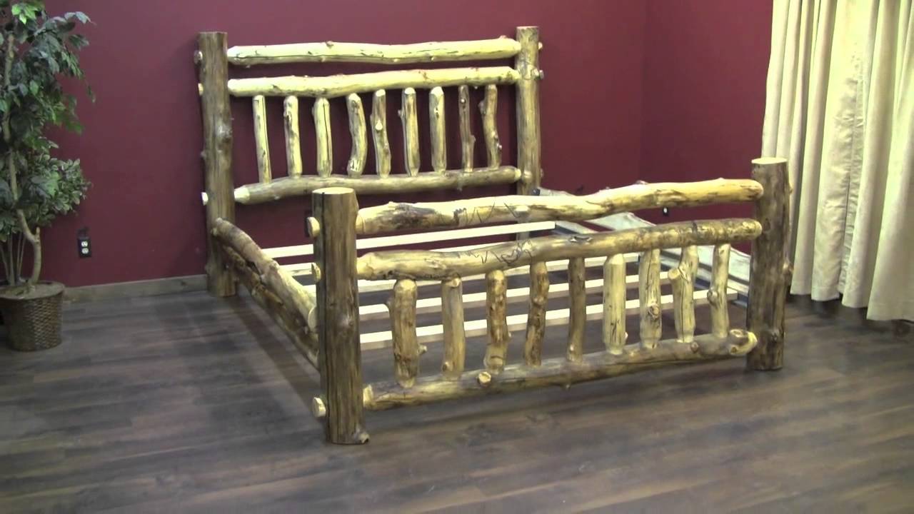 Aspen Estate Rustic Creek Log Bed from LogFurniturePlace.com - YouTube