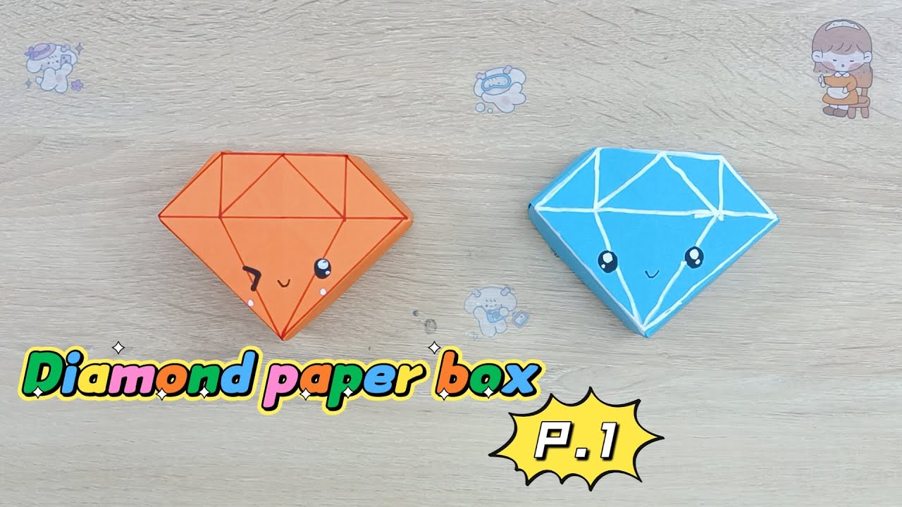 Origami Diamond Paper Box (Red) - Part 1 - YouTube