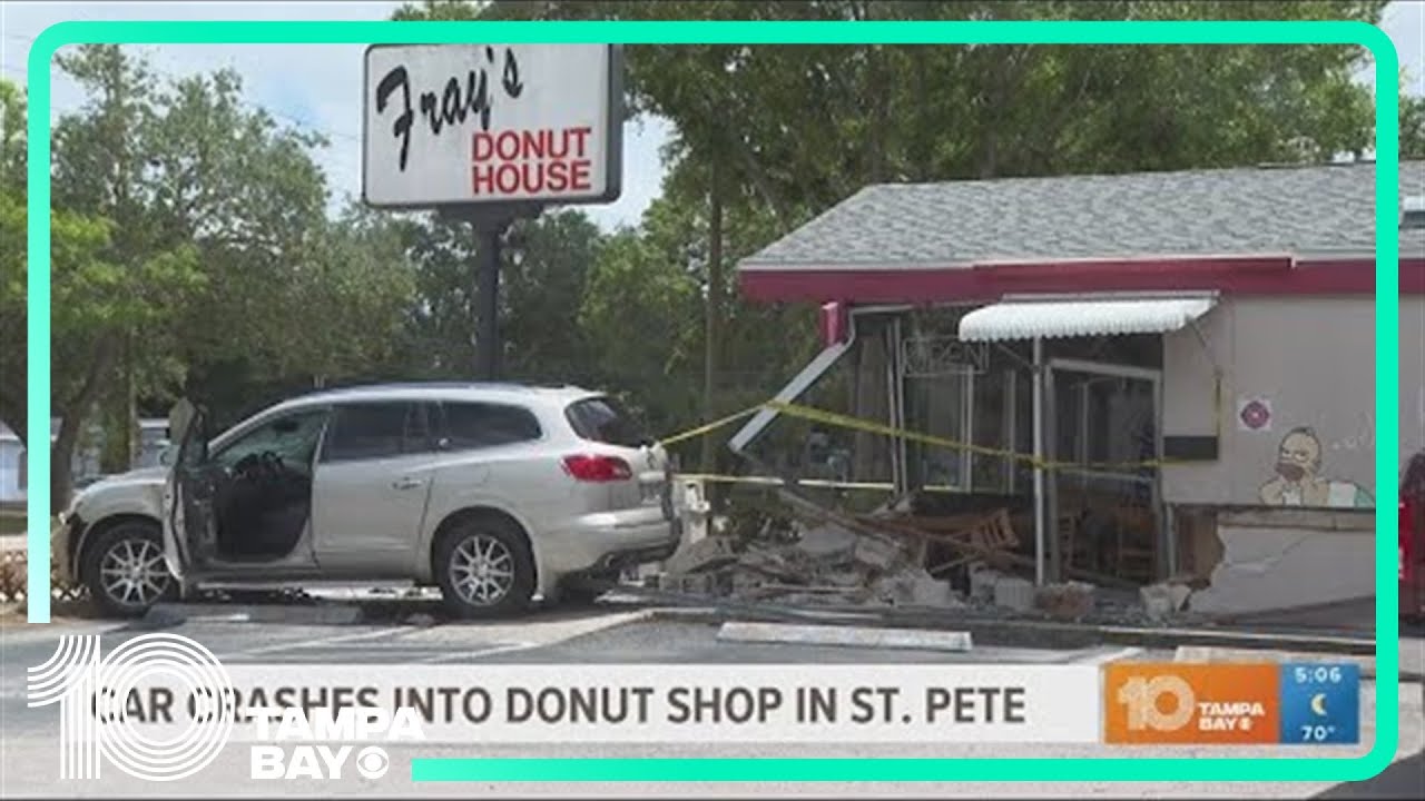 Car crashes into St. Pete donut shop - YouTube