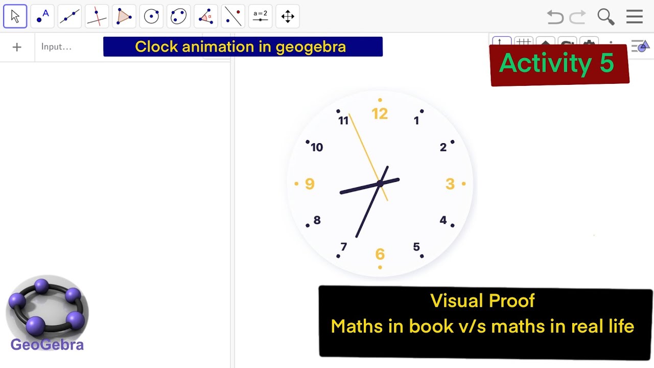Animation in geogebra |Clock animation in geogebra - YouTube