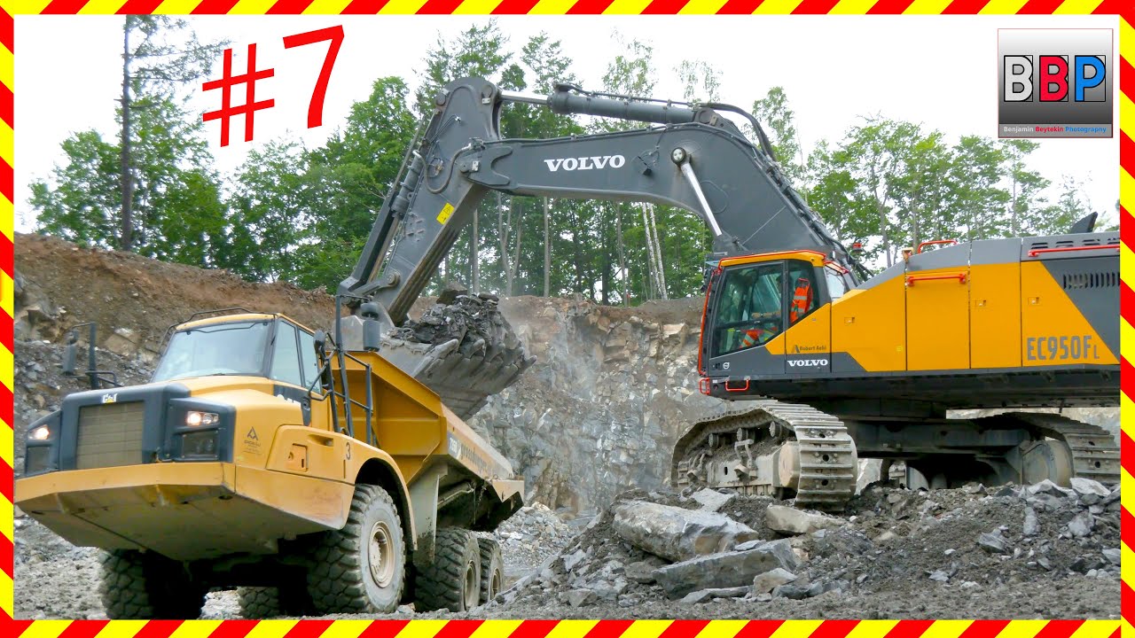 Volvo EC950F & Bell B60E, CAT 735B - Quarry, Switzerland, 2022 #7 - YouTube