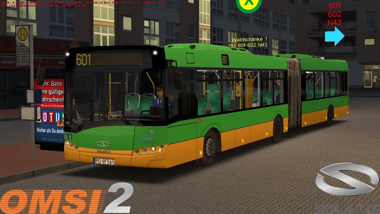 Omsi 2 - Berlin X10 - Line 601 - Solaris Urbino 18 III - YouTube