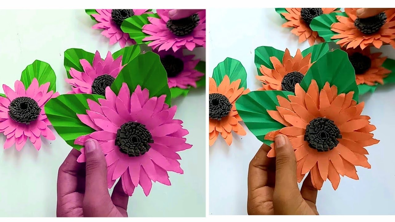 Paper Flower making at home / kagojer ful / ful banano/ ful making ...