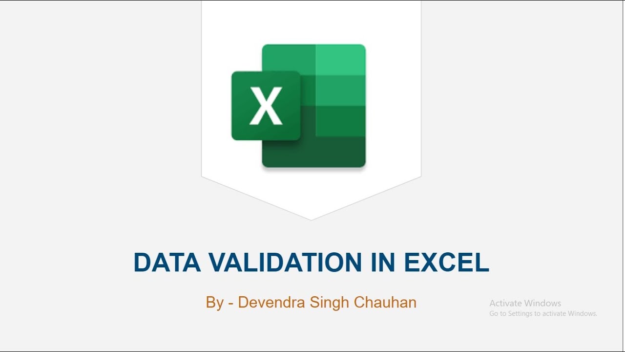 DATA VALIDATION IN EXCEL YouTube DATA VALIDATION IN EXCEL YouTube