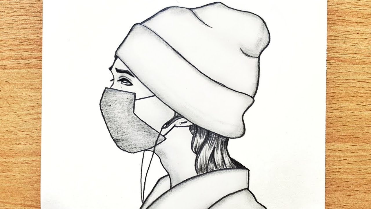 Boy Sketch Tutorial for Beginner || How to draw a Boy with mask || Art ...