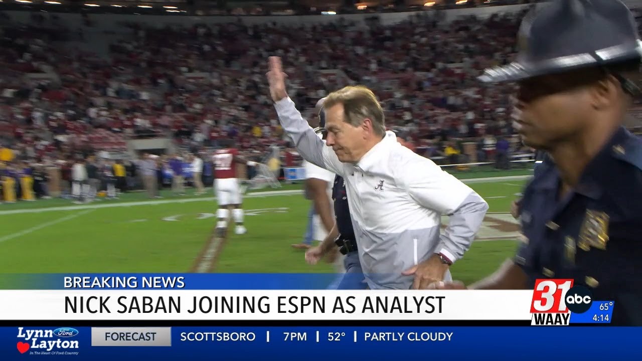 It's official: Alabama legend Nick Saban headed to ESPN - YouTube