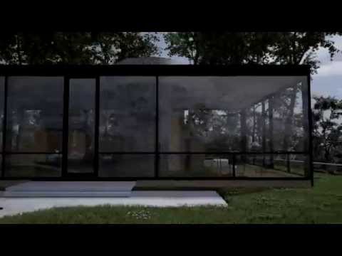 Glass House - Philip Johnson, 3D Animation - YouTube