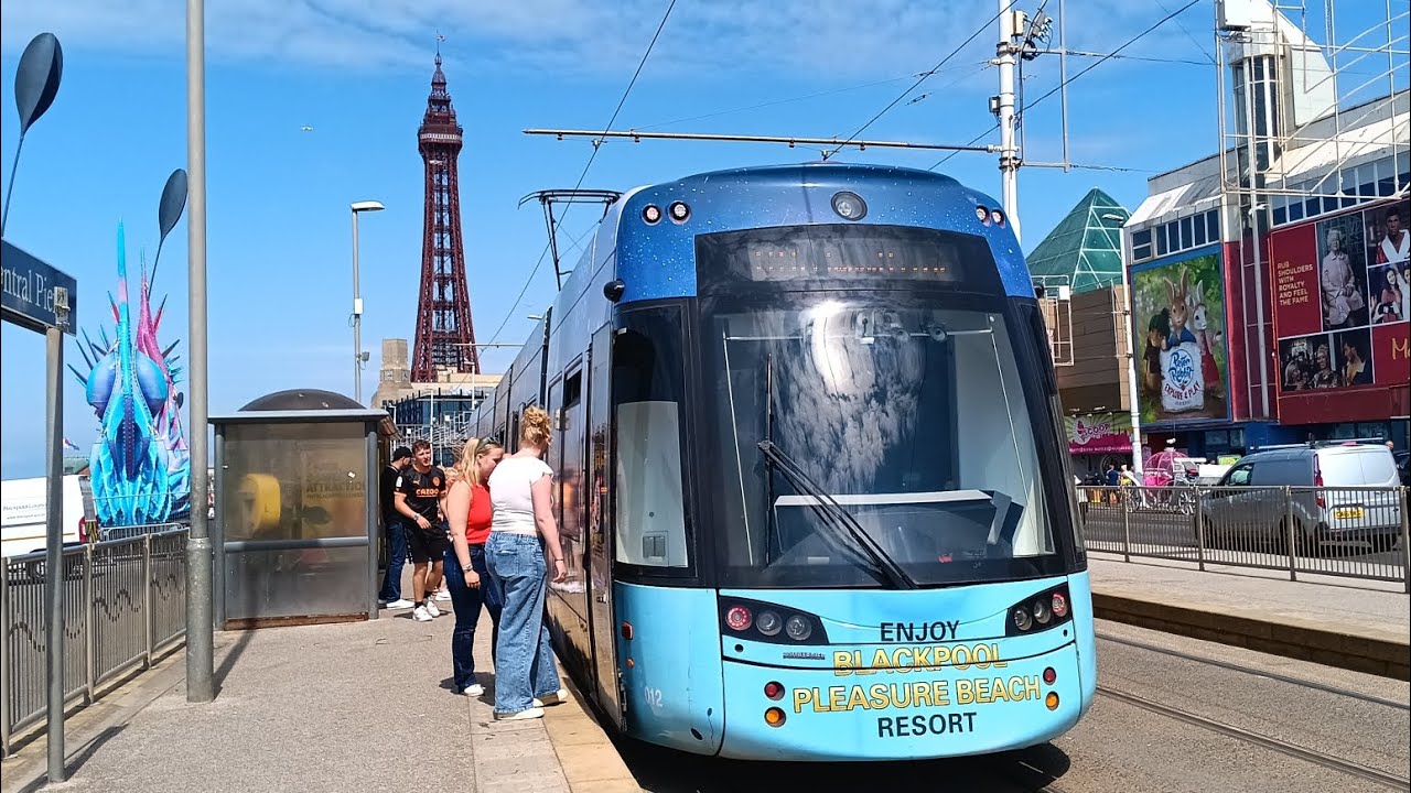 A railway journey to and from Blackpool ft trams - YouTube