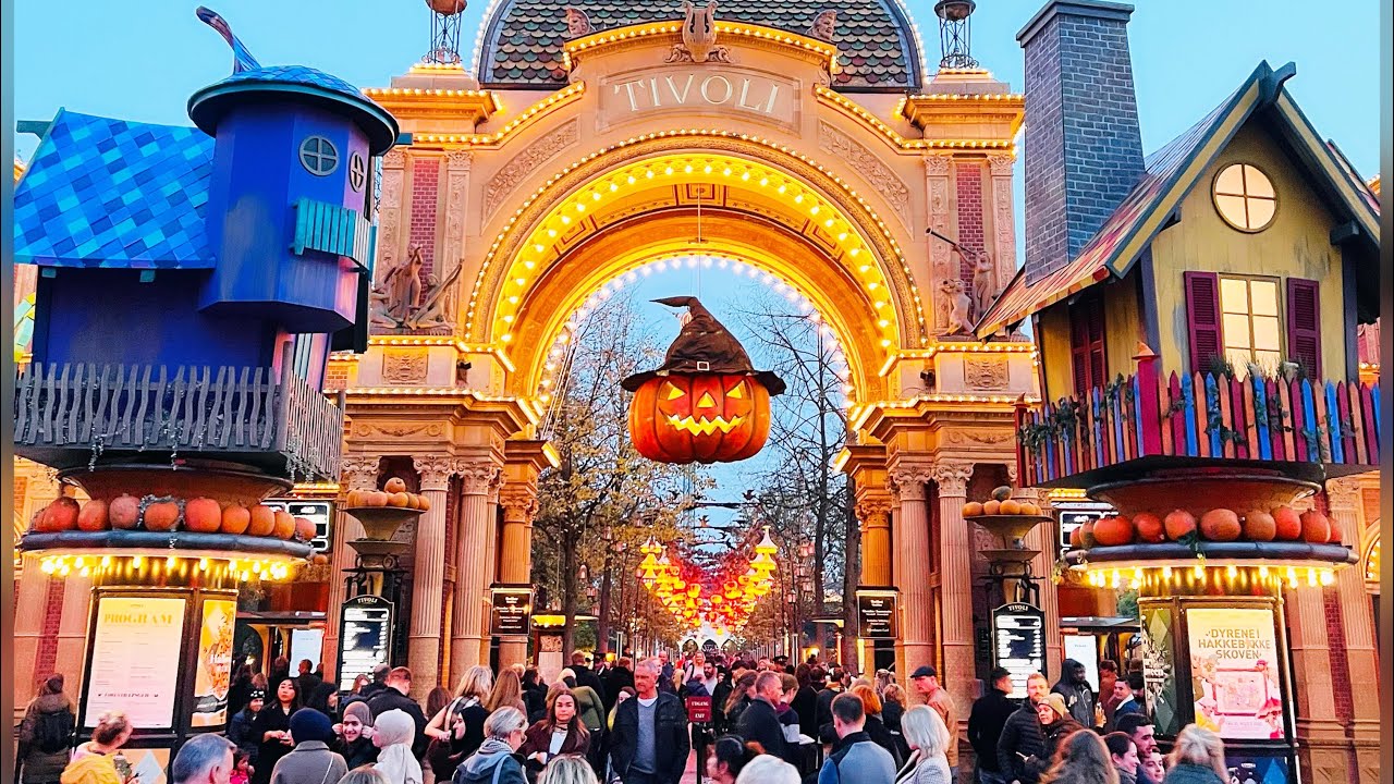 TIVOLI HALLOWEEN TOUR||COPENHAGEN DENMARK|| WALK TOUR EP-2||Nov-4-2022 ...