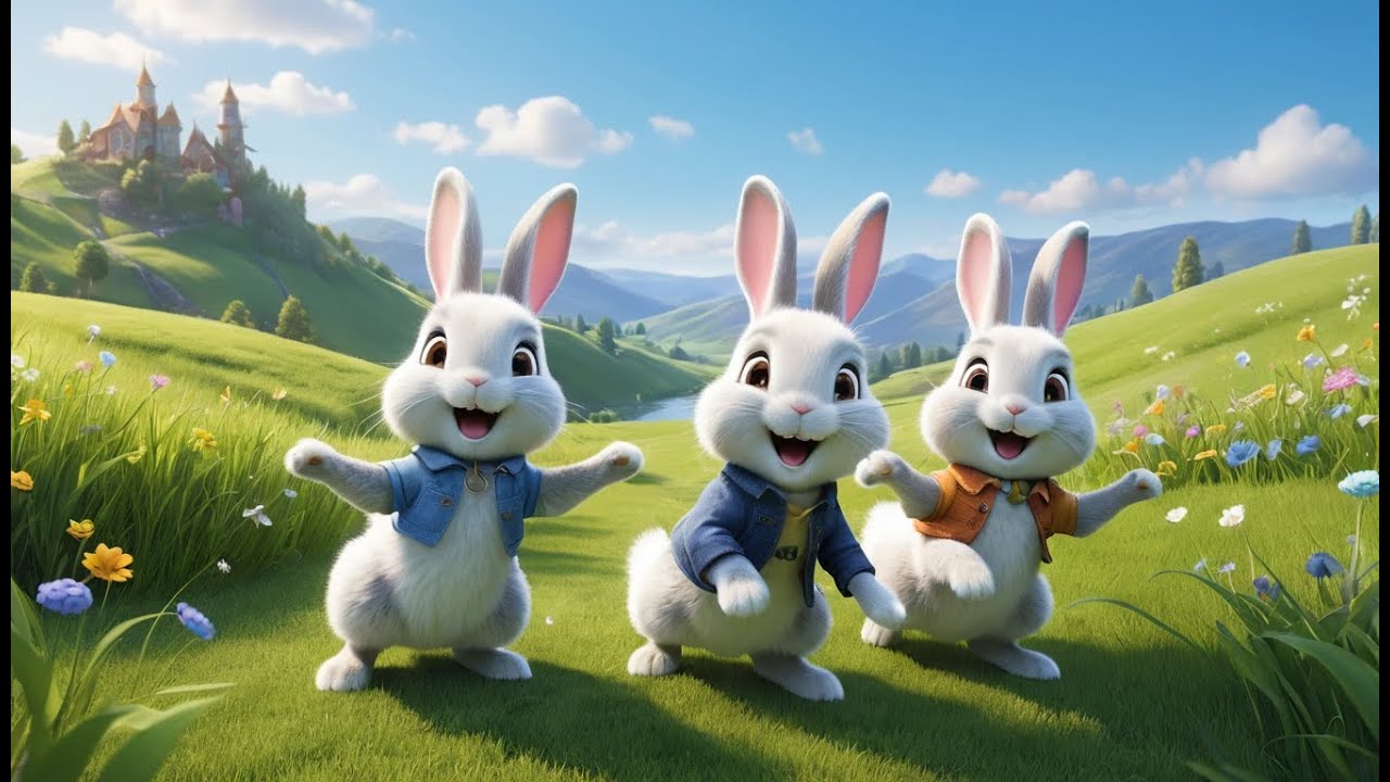 Five Little Bunnies Jumping on the Ground | Fun Nursery Rhyme for Kids ...