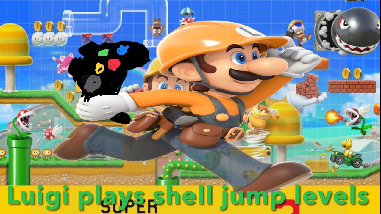 Luigi plays shell jump levels in SMM2 - YouTube