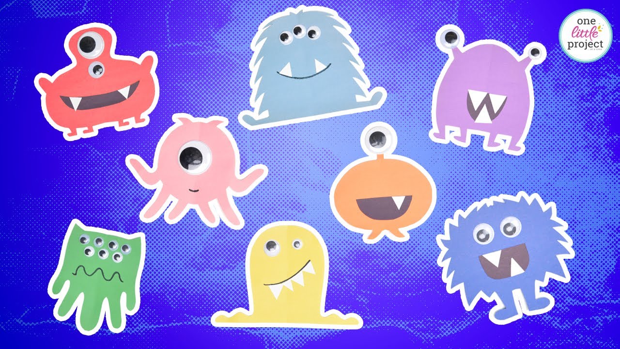 Folded Paper Monsters | Easy Monster Craft - YouTube