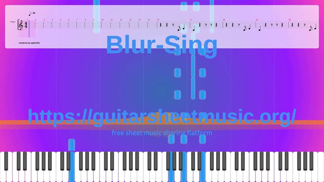 Blur-Sing Sheet Music Free, Synthesia Piano - YouTube