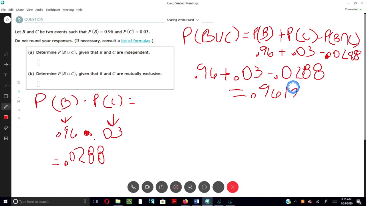 Probability of the union of mutually exclusive events and in - YouTube