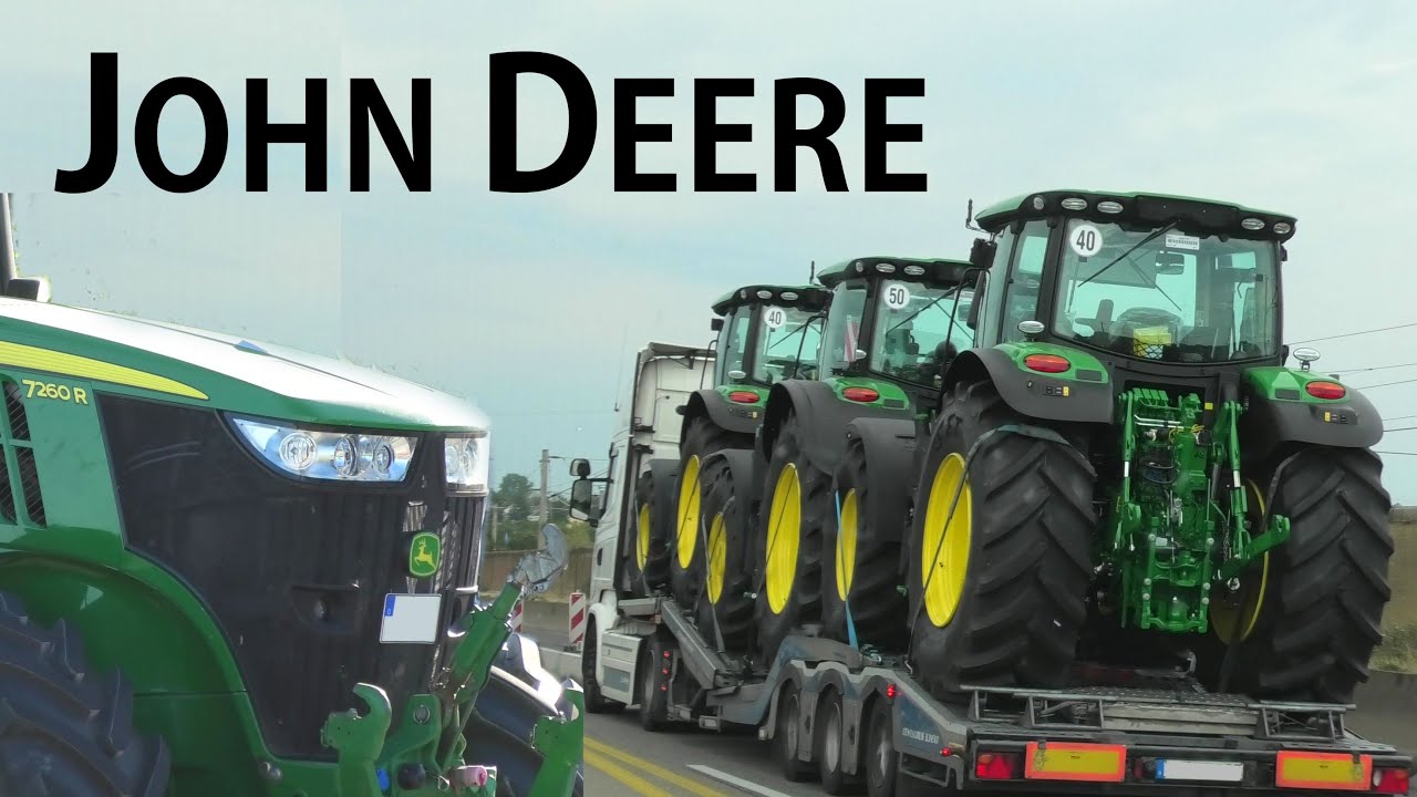 John Deere Traktoren auf der Autobahn * John Deere Tractors on the ...