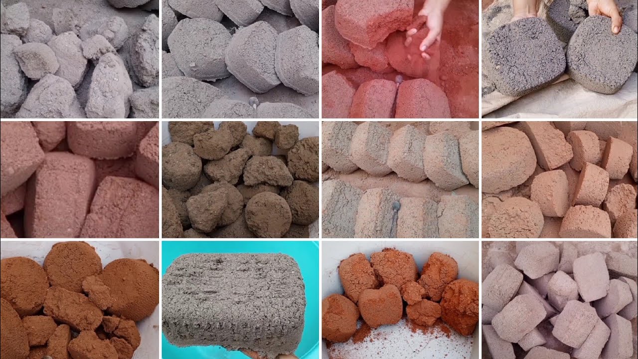 Long video dry crumbling different texture crumble DRY on floor and tub ...