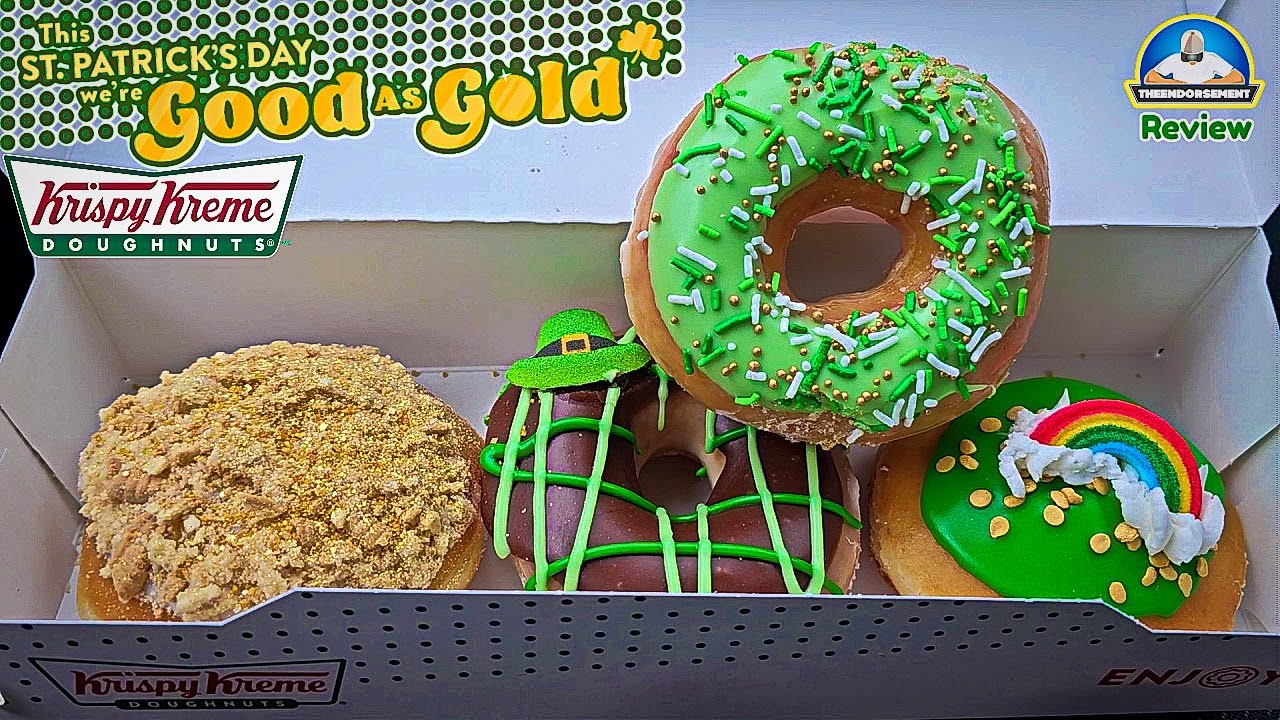 Krispy Kreme® St. Patrick's Day Doughnuts Review! ☘️🍩 | Good As Gold | theendorsement - YouTube