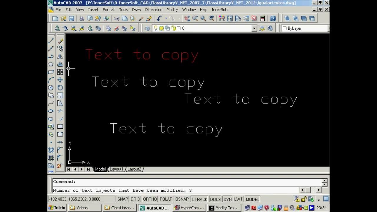 How to modify texts in AutoCAD with InnerSoft CAD. Add prefix and suffix. Equate texts - YouTube