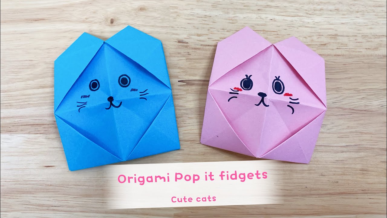 Origami pop it fidgets | easy and fun origami | kids craft | cute cat 🥰 ...