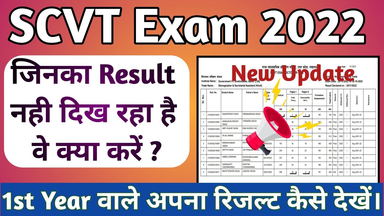 SCVT Exam Result 2022 out | SCVT Result आ गया | SCVT का Result कैसे ...