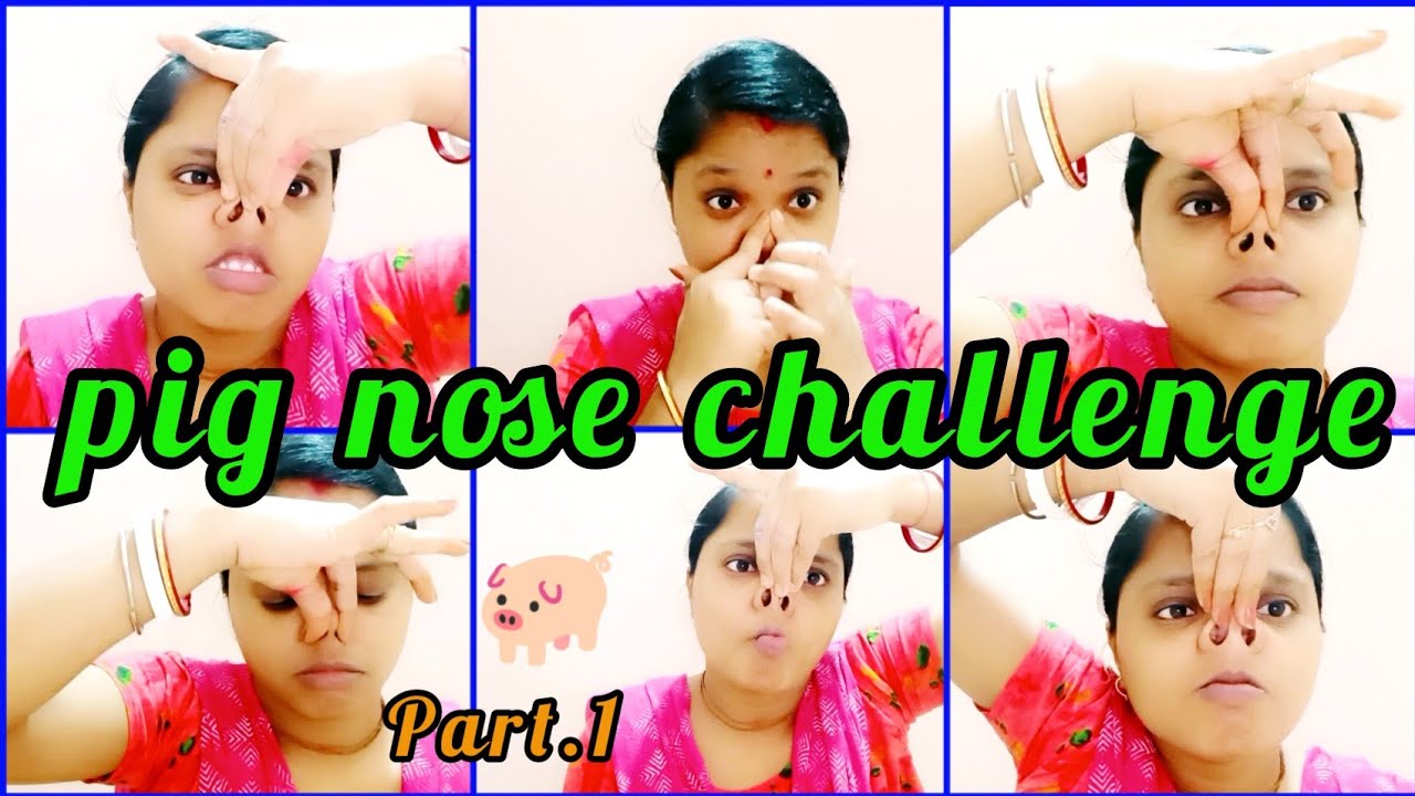 pig nose challenge/part-1 #funnychallenge #funnyvideo ...