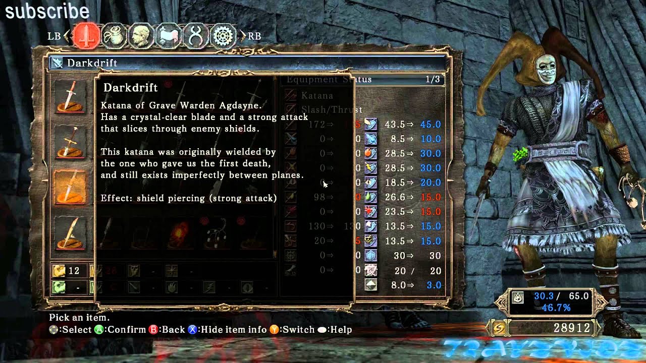 Dark Souls 2: Agdayne's Armor set and Darkdrift (Invisible Katana ...