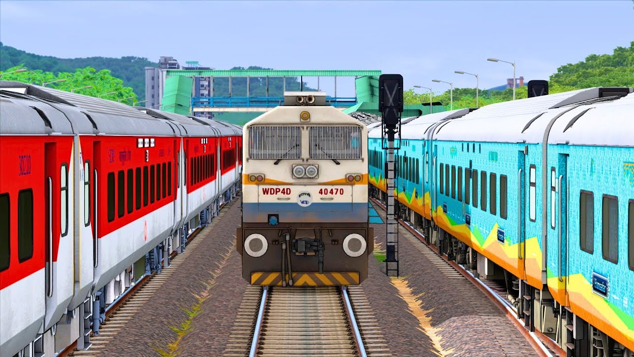 OVERTAKE 2 TRAINS AT SAME TIME | BUMPY RAILROAD | RAIL | Train ...