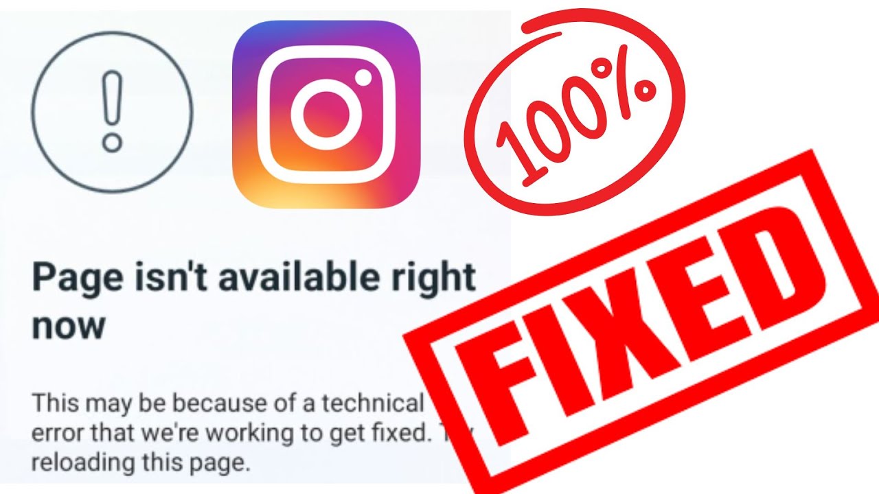 Page isn't available right now Instagram | How to fix Instagram page ...