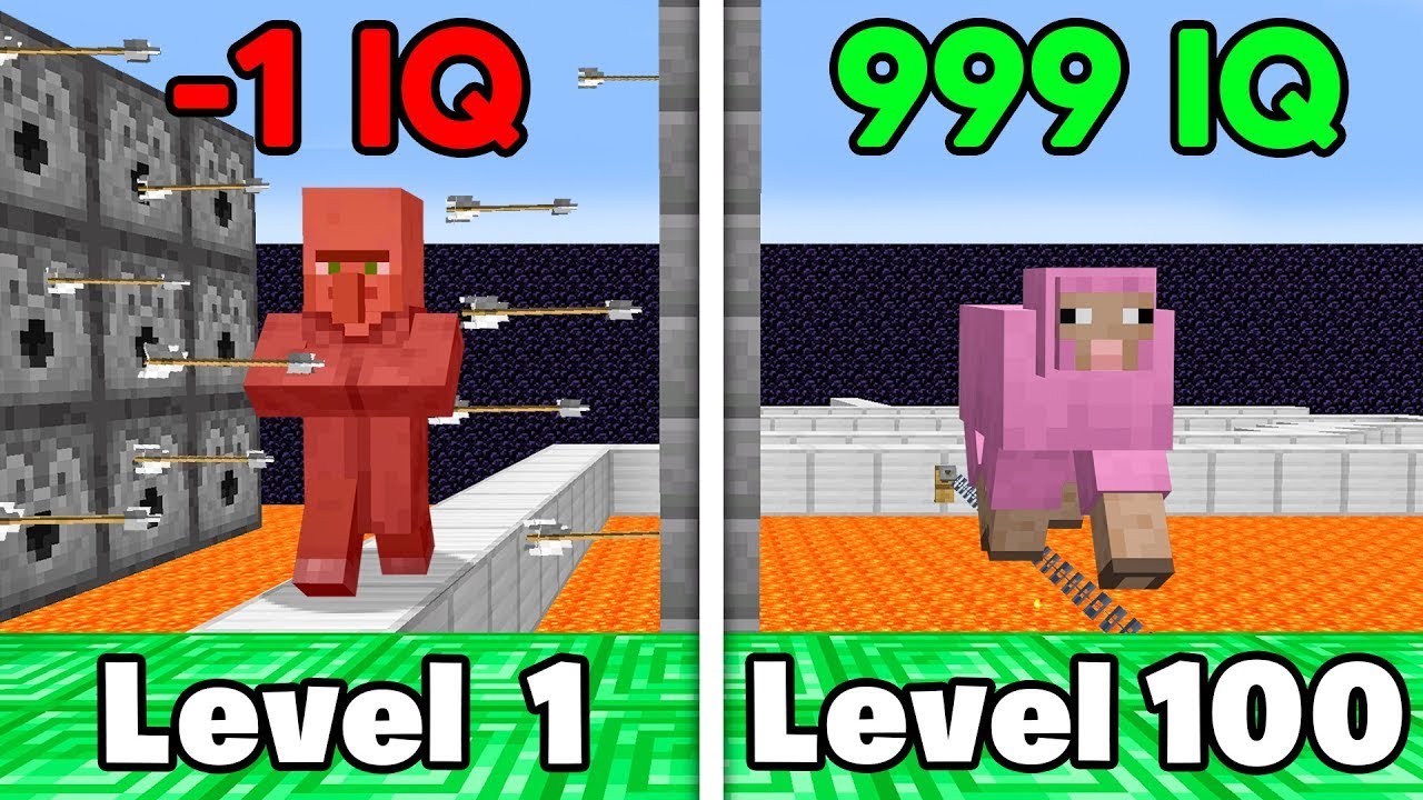 MOB IQ TESTEN Van LEVEL 1 Naar LEVEL 100! (Minecraft) - YouTube