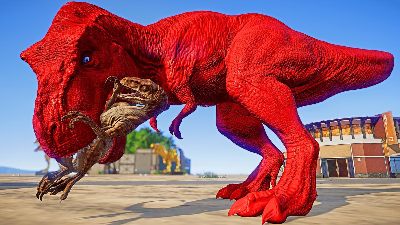 Colorful T-Rex Pack Faces Off Against Superheroes in an Epic Showdown ...