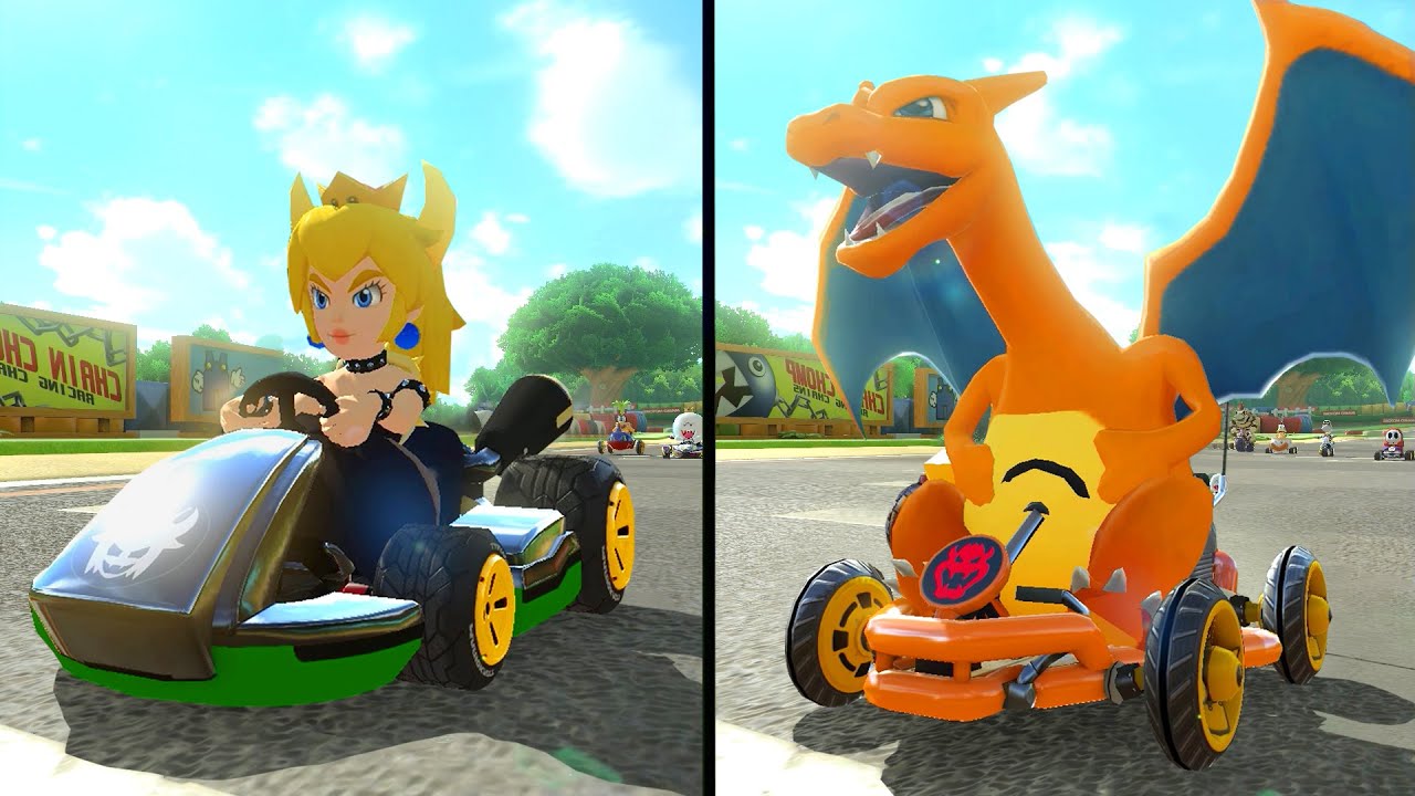 Mario Kart 8 Deluxe [2 Player] - Bowsette Vs Charizard | The Best ...
