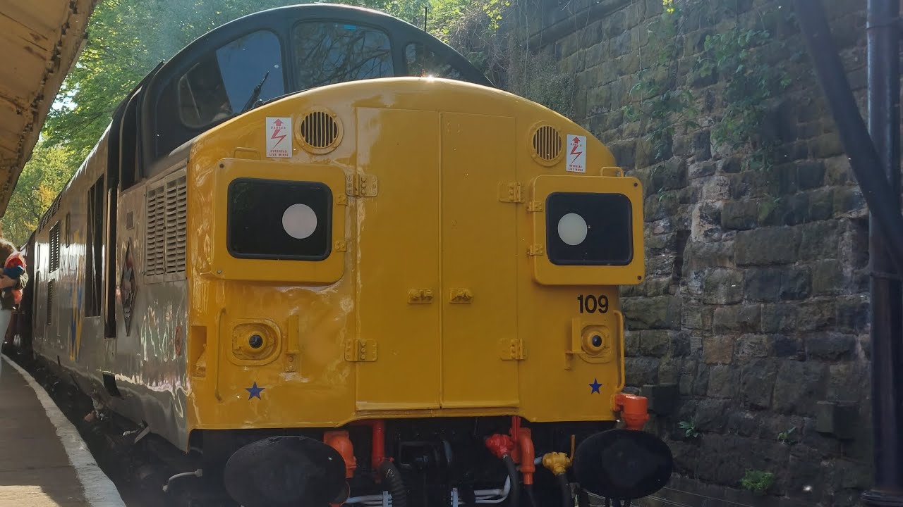 first runs of 37109 in her new livery with D5054 and 52322 double ...