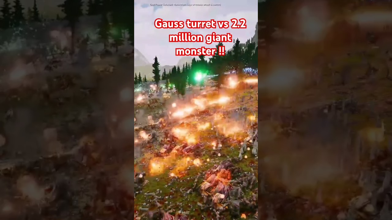 Gauss Turret vs 2.2 million giant monster!! Ultimate epic battle ...