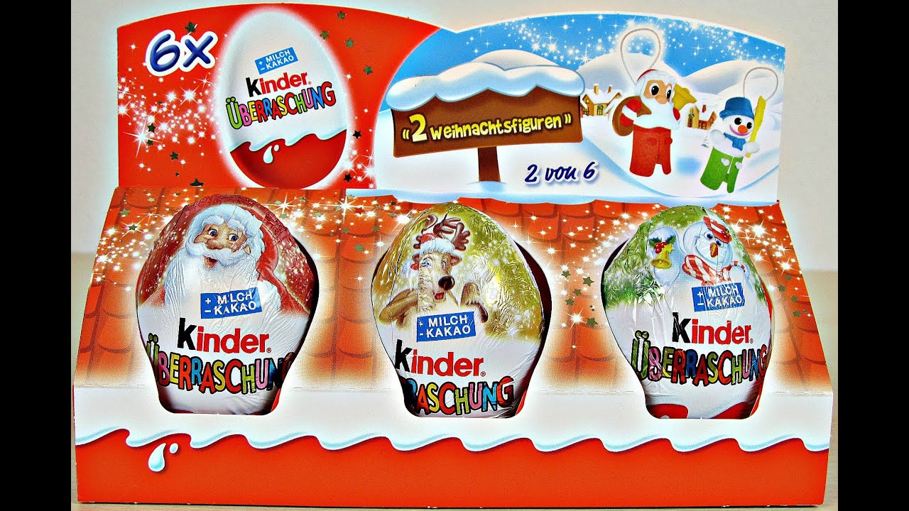 Kinder surprise eggs Christmas 6x pack box 2 Christmas figures Santa ...