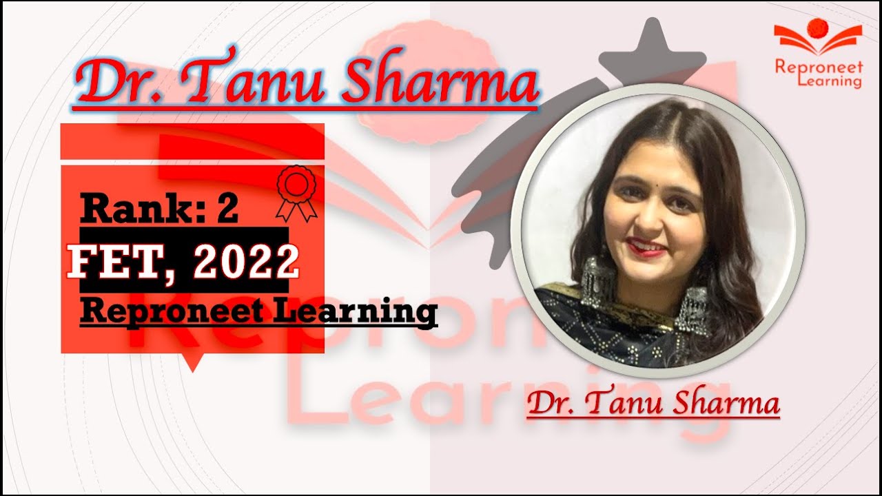 Dr. Tanu Sharma, Rank 2, FET 2022 (OBG) - YouTube