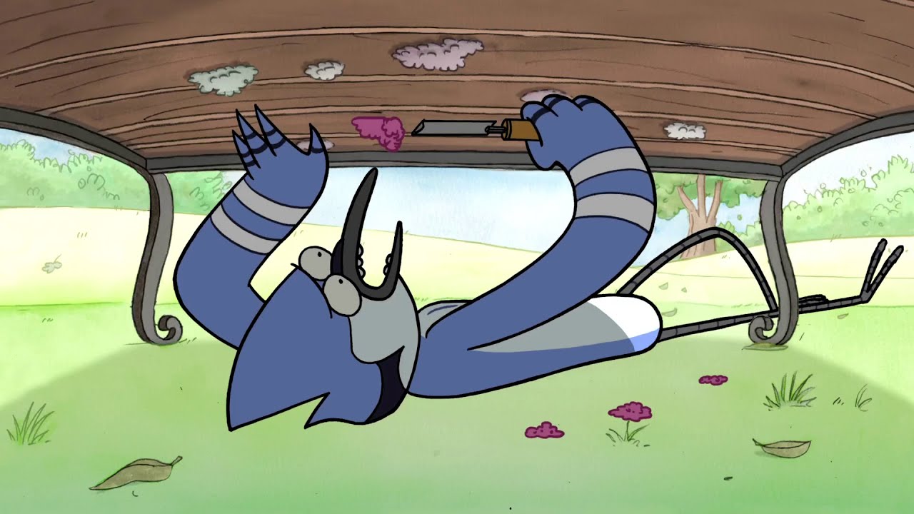 Regular Show - Mordecai And Rigby De-Gumming The Park - YouTube