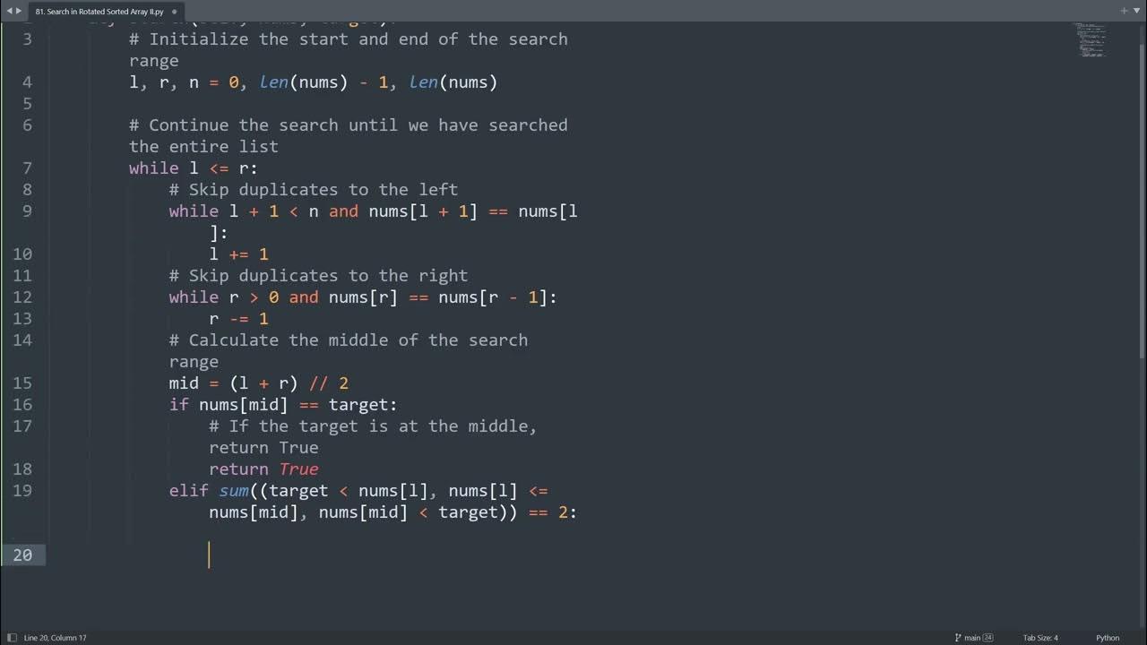 Leetcode 81. Search in Rotated Sorted Array II in Python | Python Leetcode | Python Coding ...