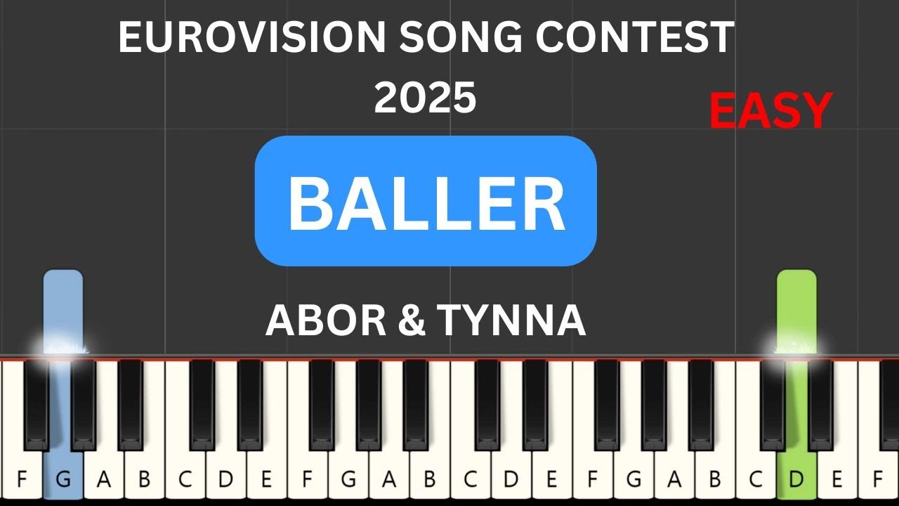 Abor & Tynna - Baller (Easy Piano Tutorial) (Eurovision Contest 2025 ...