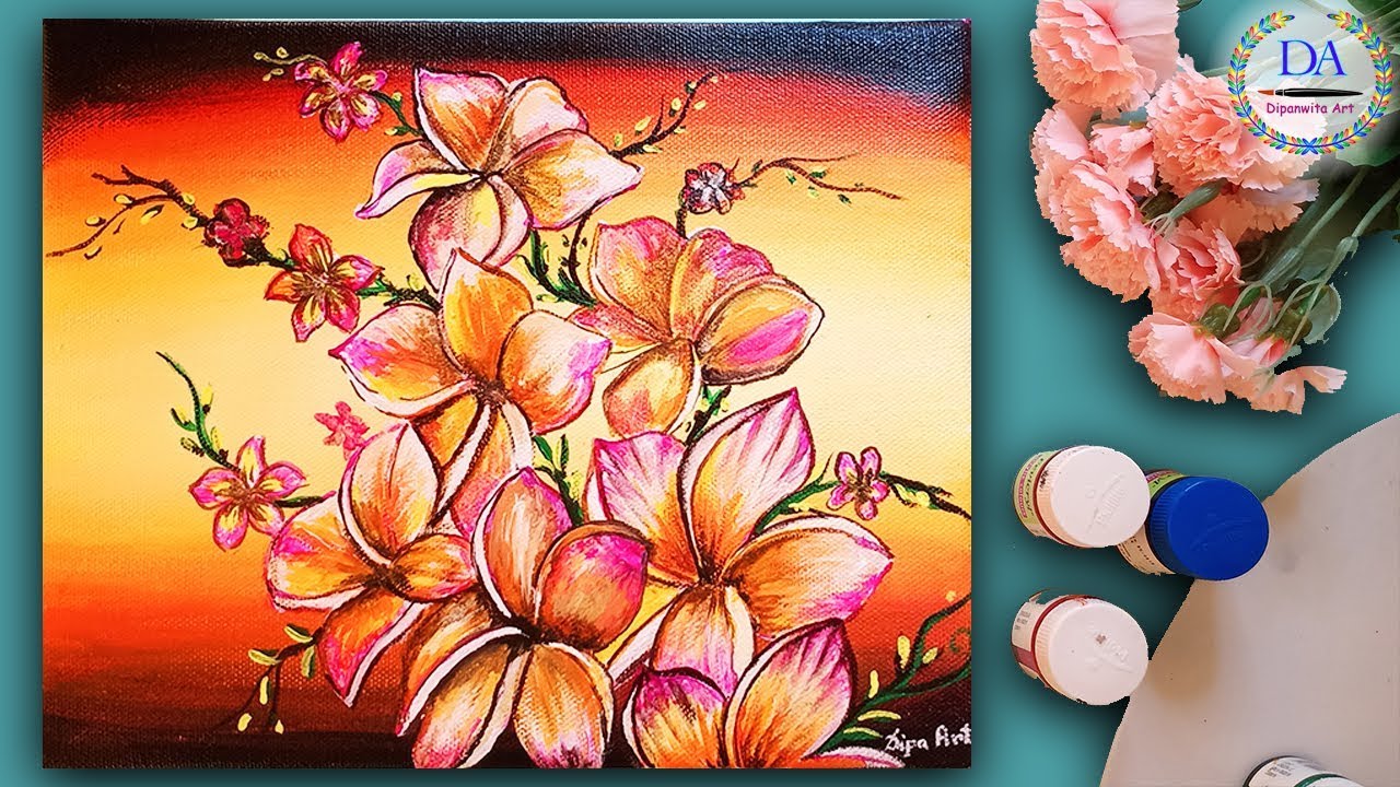 Valentines Day Beautiful Flowers Painting | step by step guide for ...