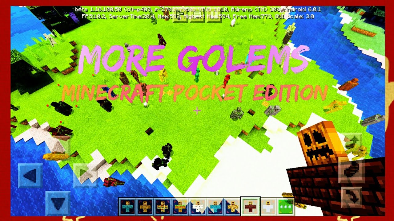 more golems in Minecraft pocket edition | lava golden | TNT golem | rtx ...