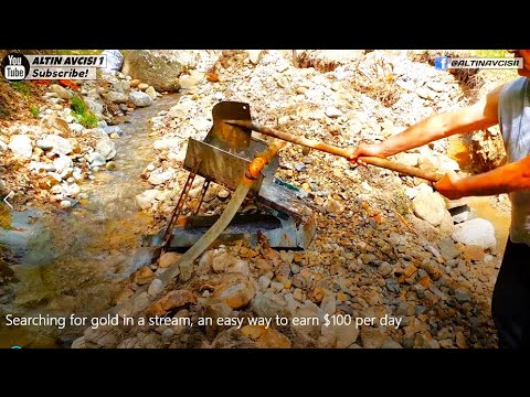Searching For Gold in A Stream, An Easy Way To Earn $100 Per Day - YouTube