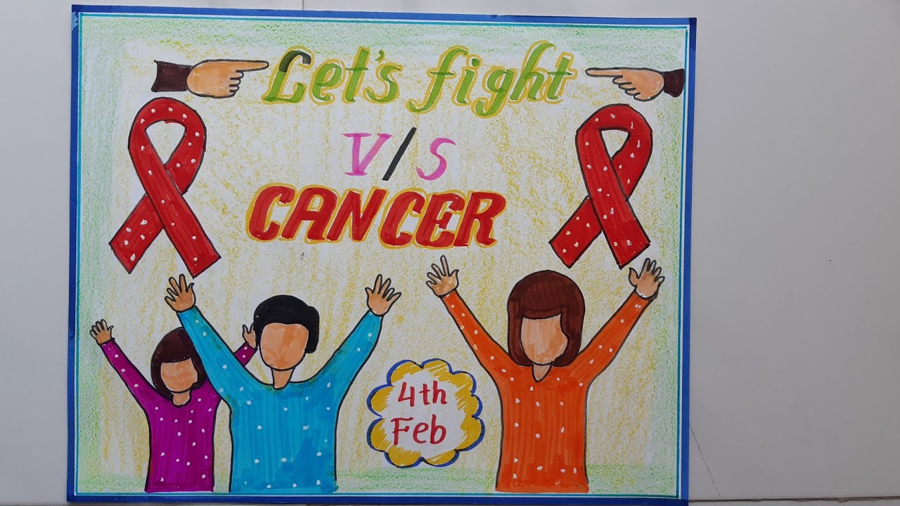 World Cancer Day Drawing Easy Steps//World Cancer Day Poster Drawing ...